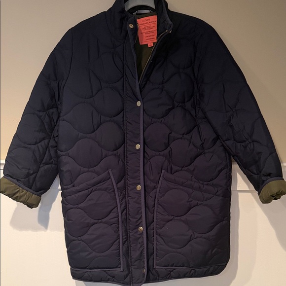 J. Crew | Jackets & Coats | J Crew Navy Signature Puffer Jacket | Poshmark